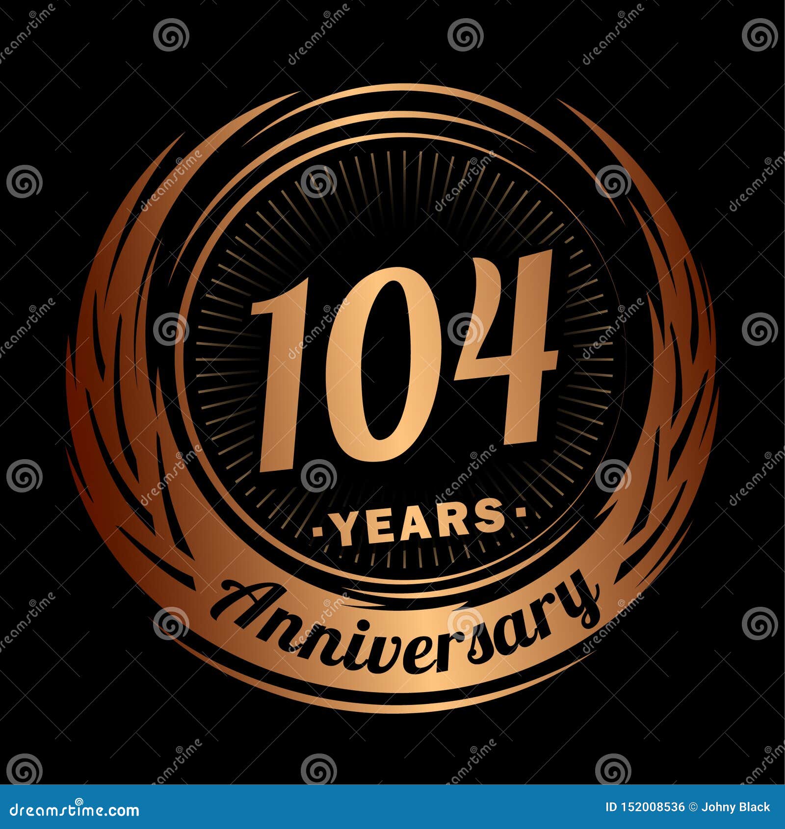 104 Years Anniversary. Elegant Anniversary Design. 104th Logo. Stock ...