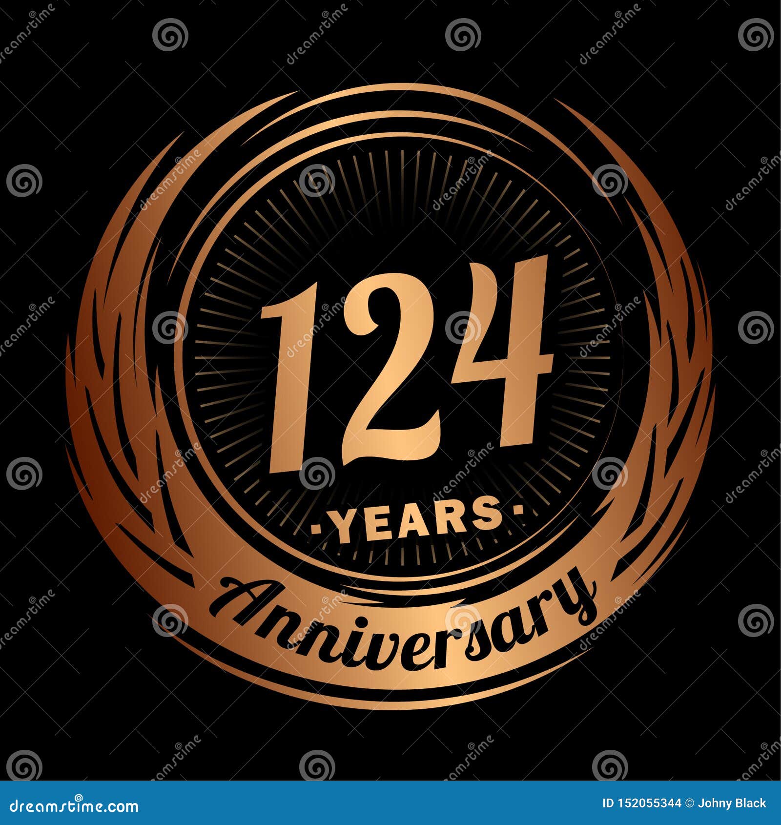 124 Years Anniversary. Elegant Anniversary Design. 124th Logo. Stock ...