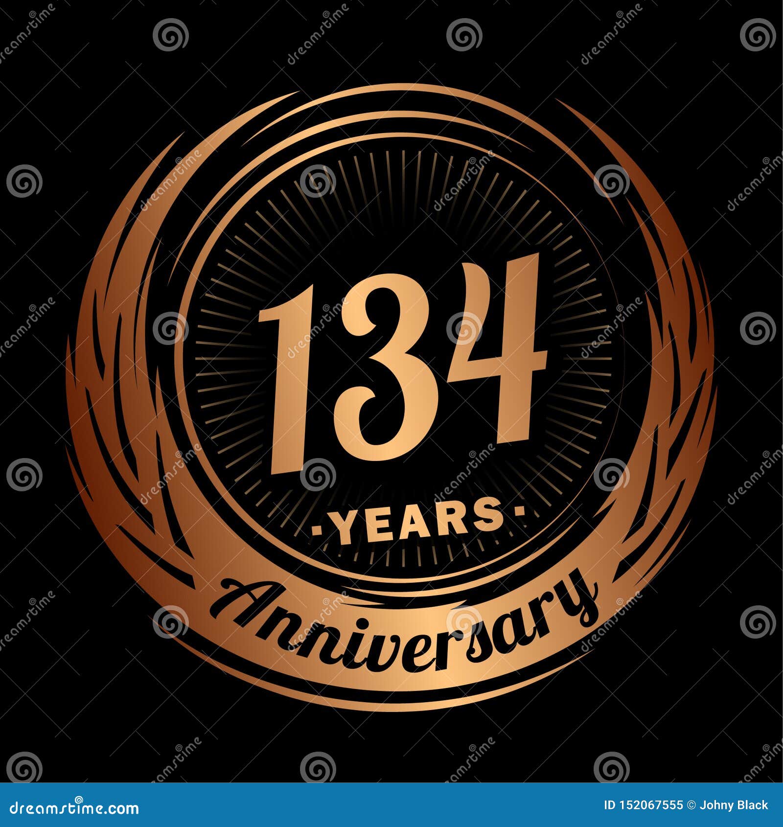 134 Years Anniversary. Elegant Anniversary Design. 134th Logo. Stock ...