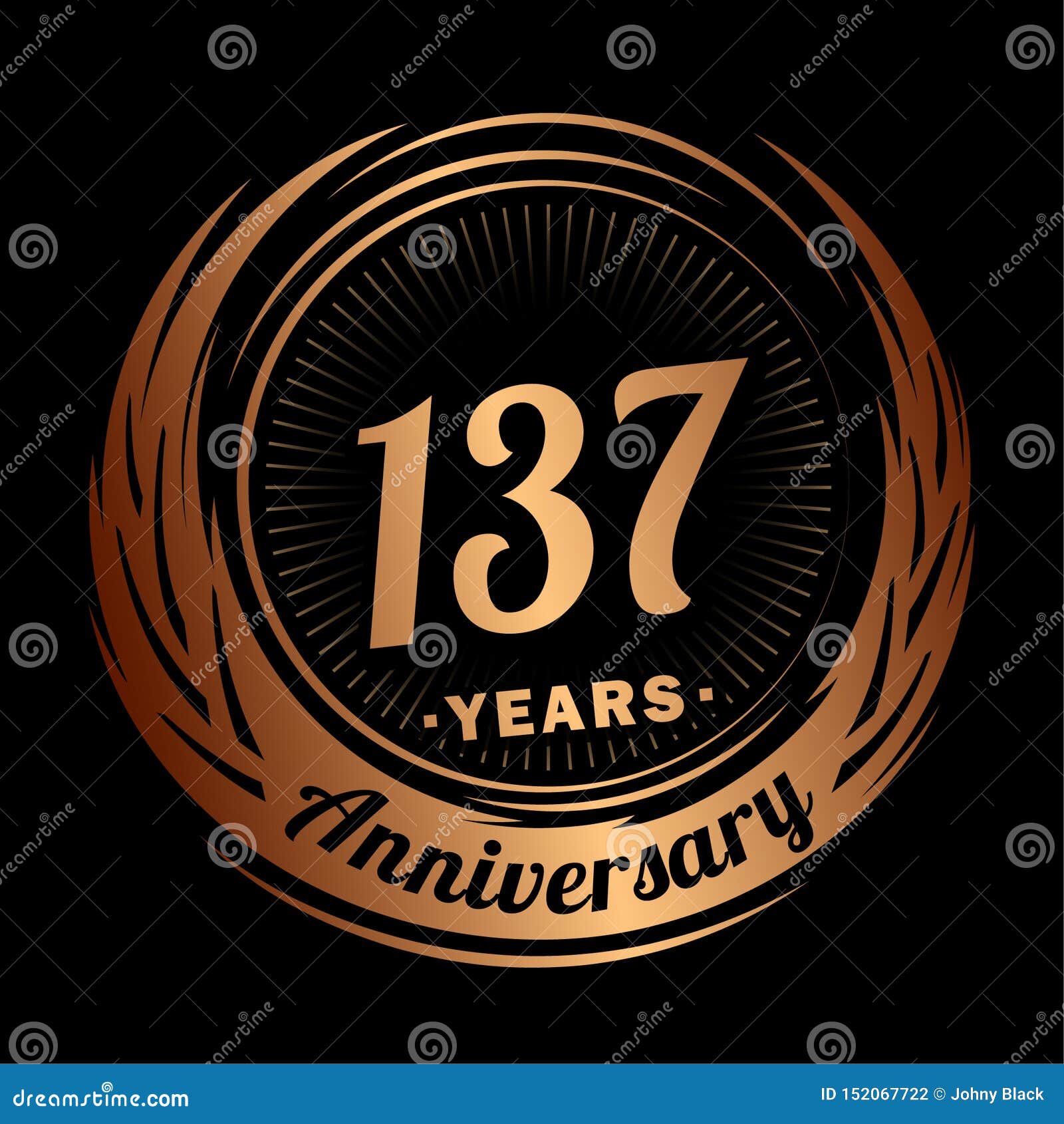 137 Years Anniversary. Elegant Anniversary Design. 137th Logo. Stock ...