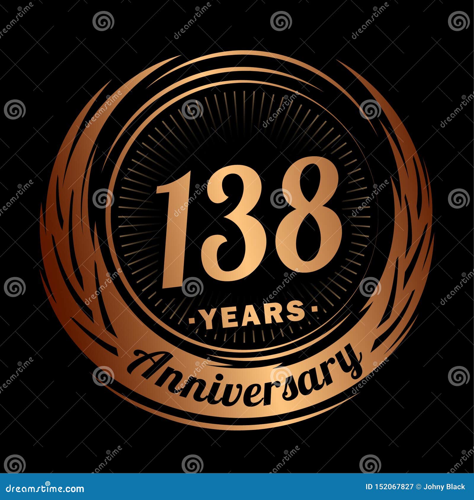 138 Years Anniversary. Elegant Anniversary Design. 138th Logo. Stock ...