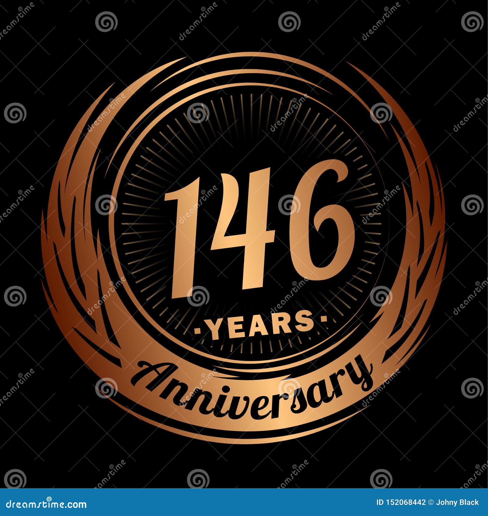 146 Years Anniversary. Elegant Anniversary Design. 146th Logo. Stock ...