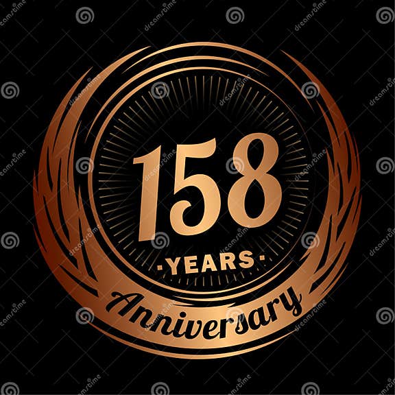 158 Years Anniversary. Elegant Anniversary Design. 158th Logo. Stock ...