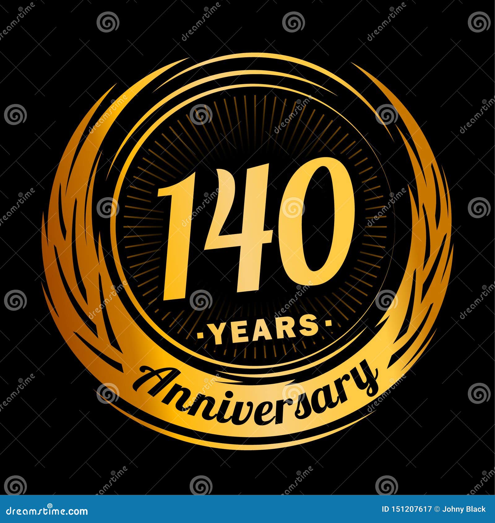140 Year Anniversary. Elegant Anniversary Design. 140th Logo. Stock ...