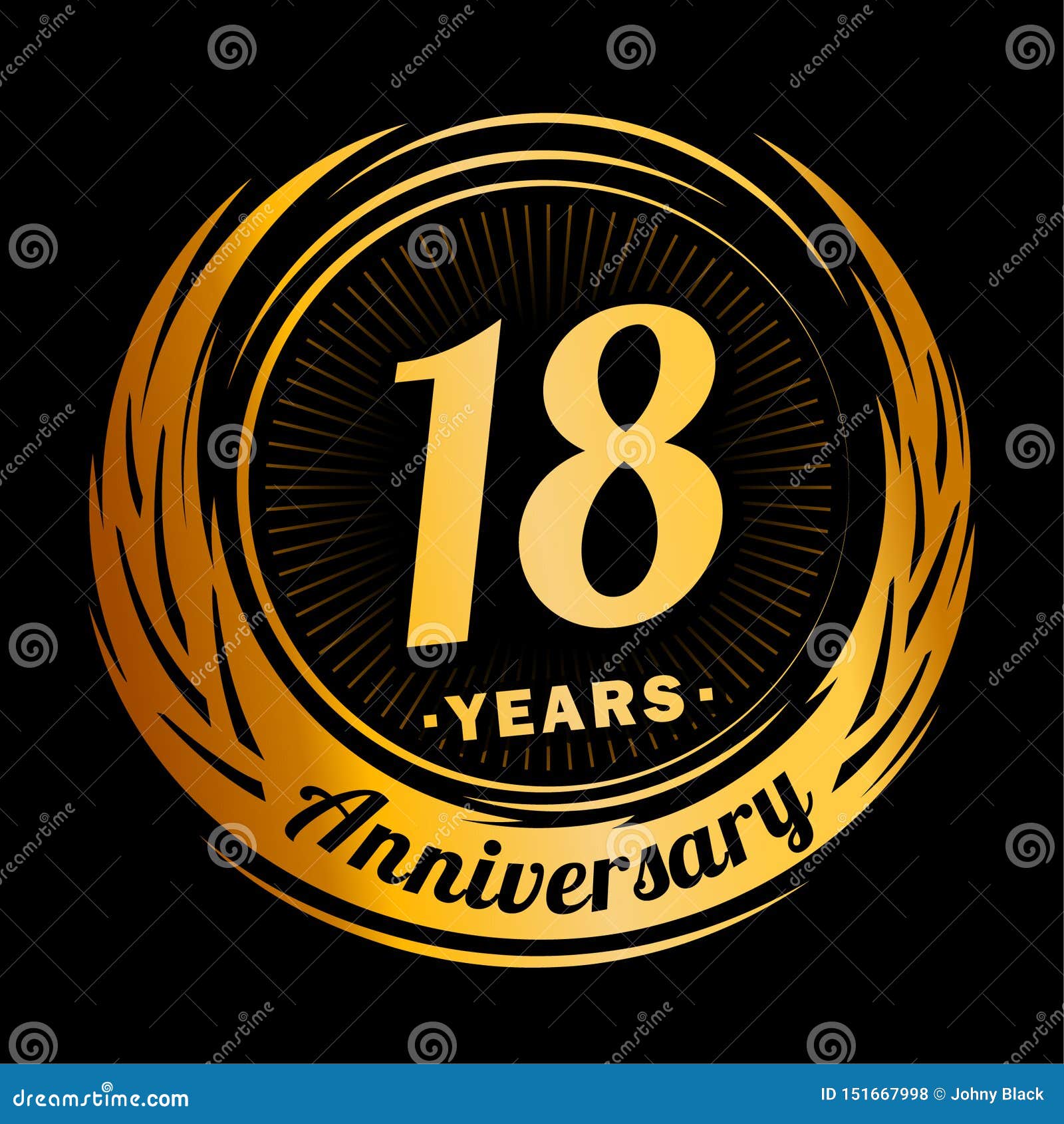 18 Years Anniversary. Elegant Anniversary Design. 18th Logo. Stock ...