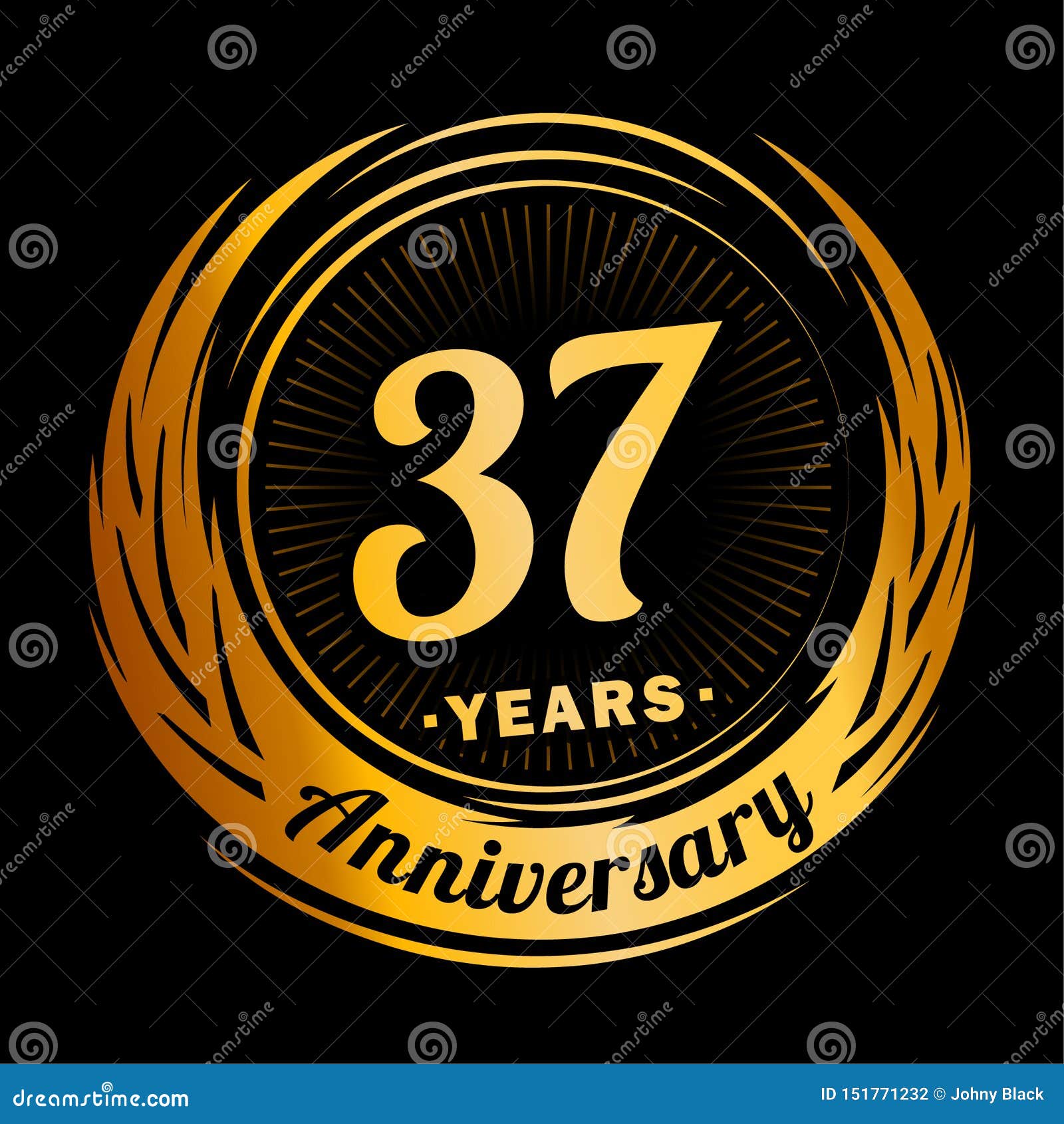 37 Years Anniversary. Elegant Anniversary Design. 37th Logo. Stock ...