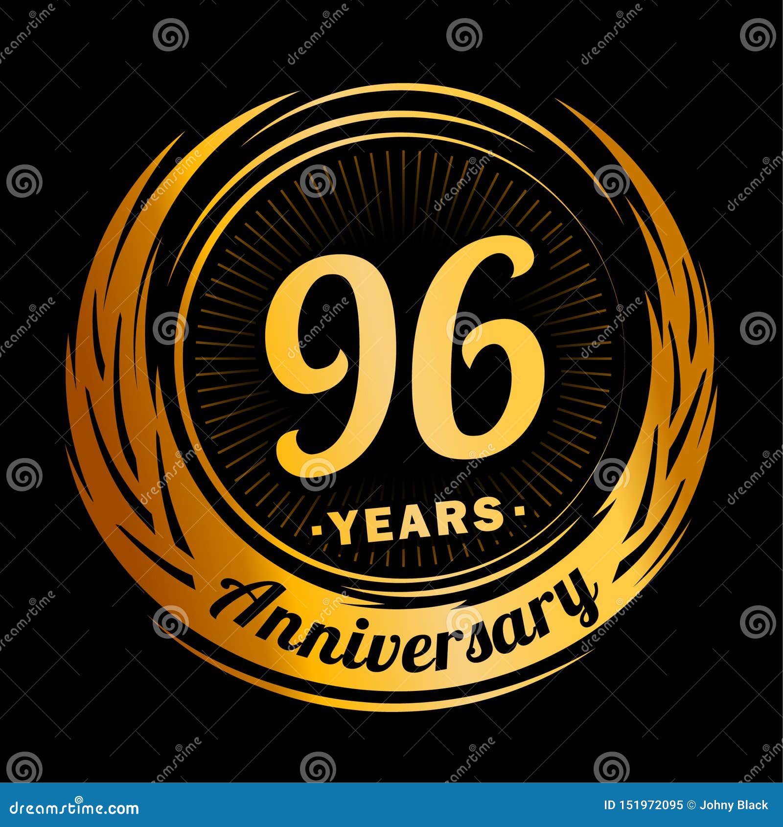 96 Years Anniversary. Elegant Anniversary Design. 96th Logo. Stock ...
