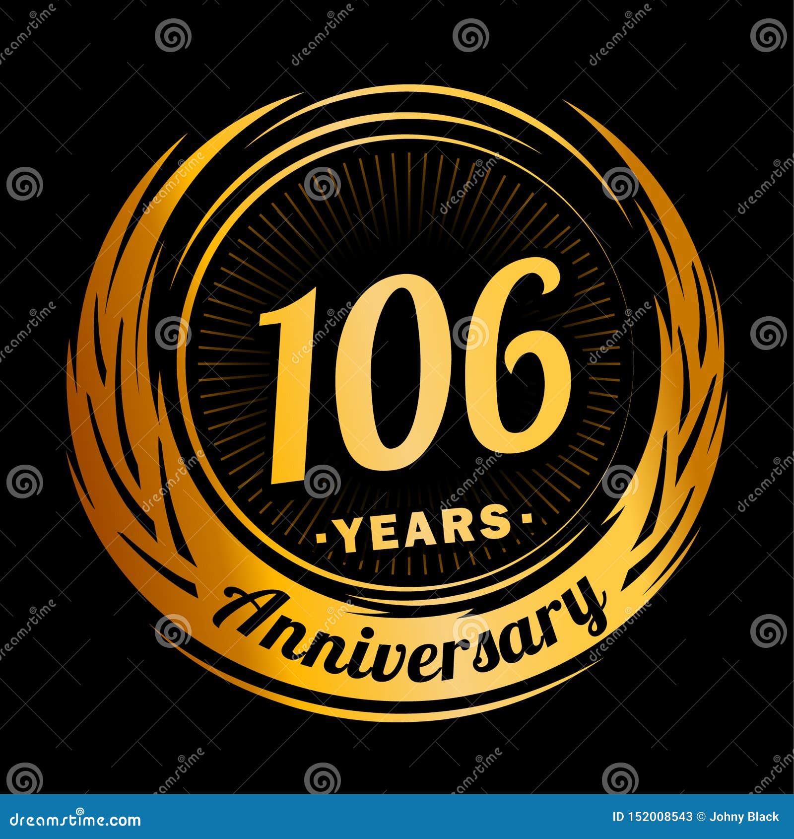 106 Years Anniversary. Elegant Anniversary Design. 106th Logo. Stock ...