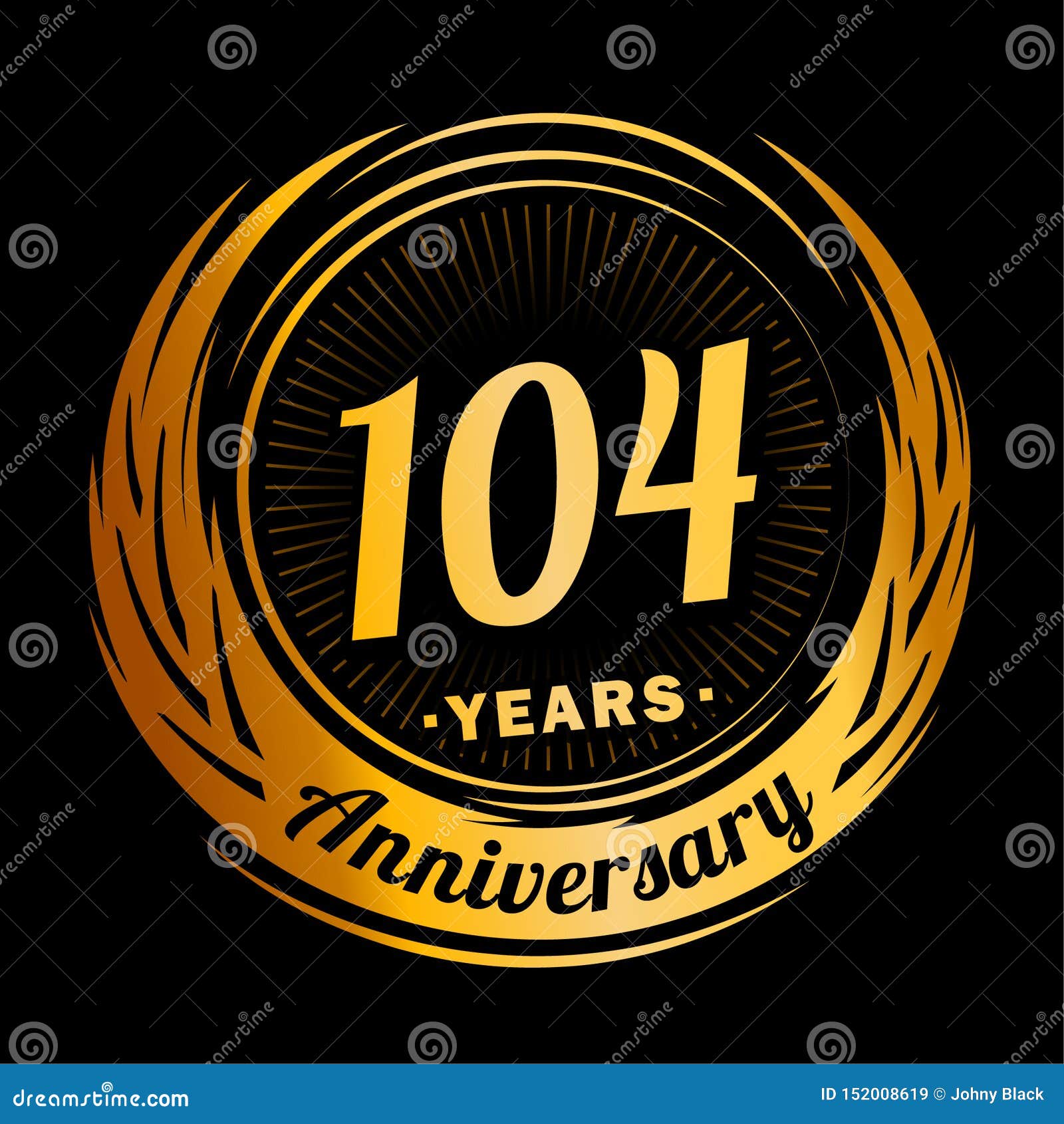 104 Years Anniversary. Elegant Anniversary Design. 104th Logo. Stock ...