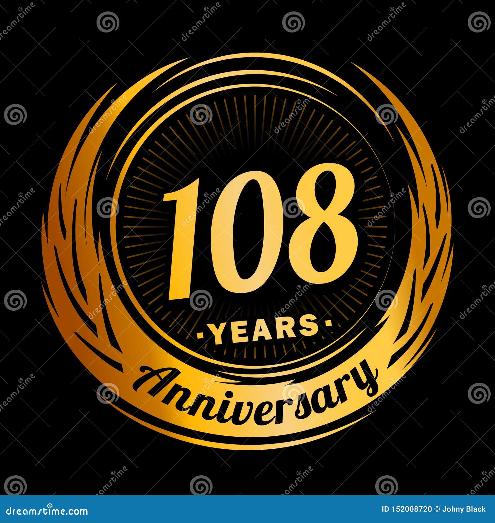 108 Years Anniversary. Elegant Anniversary Design. 108th Logo. Stock ...