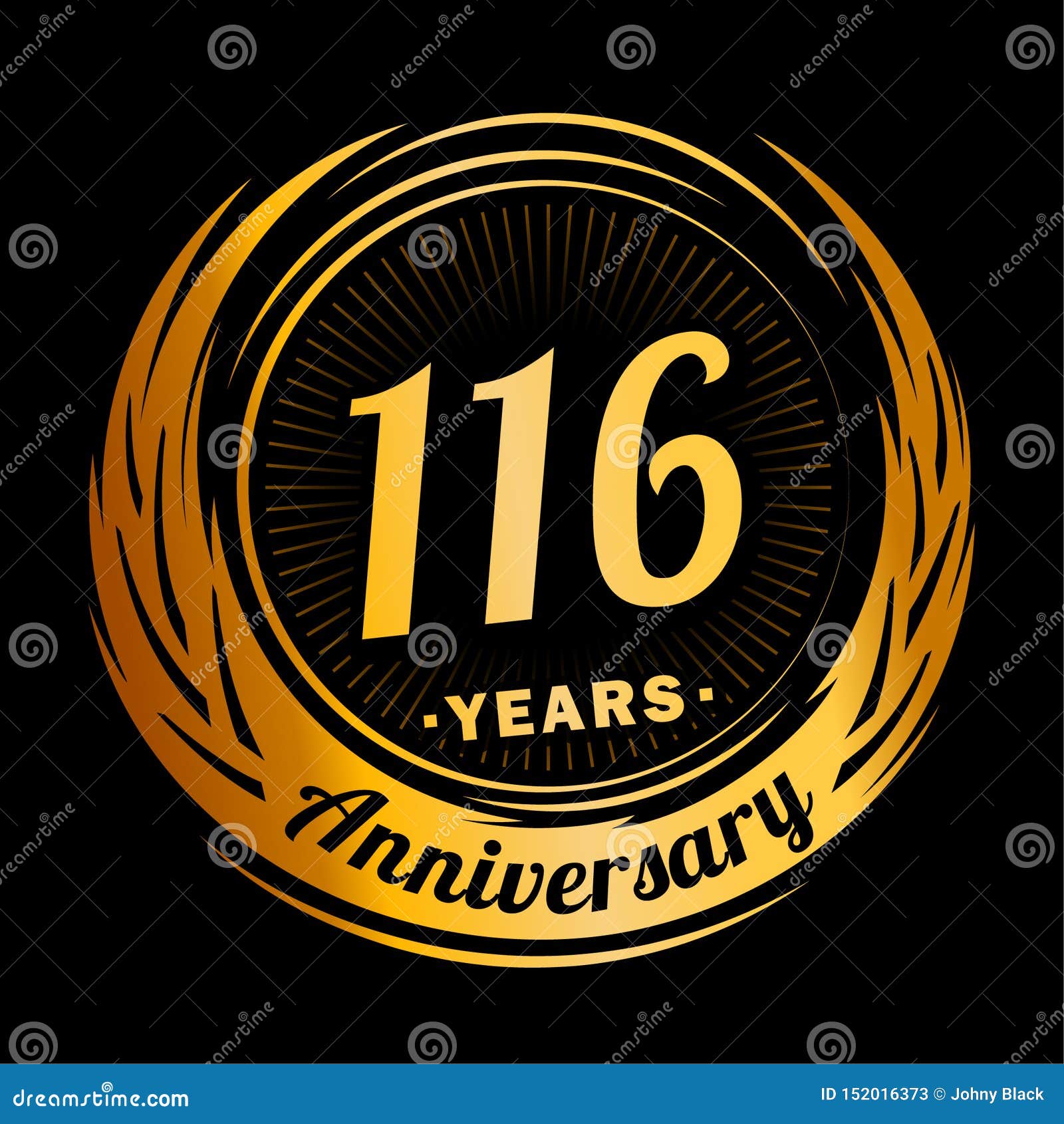 116 Years Anniversary. Elegant Anniversary Design. 116th Logo. Stock ...