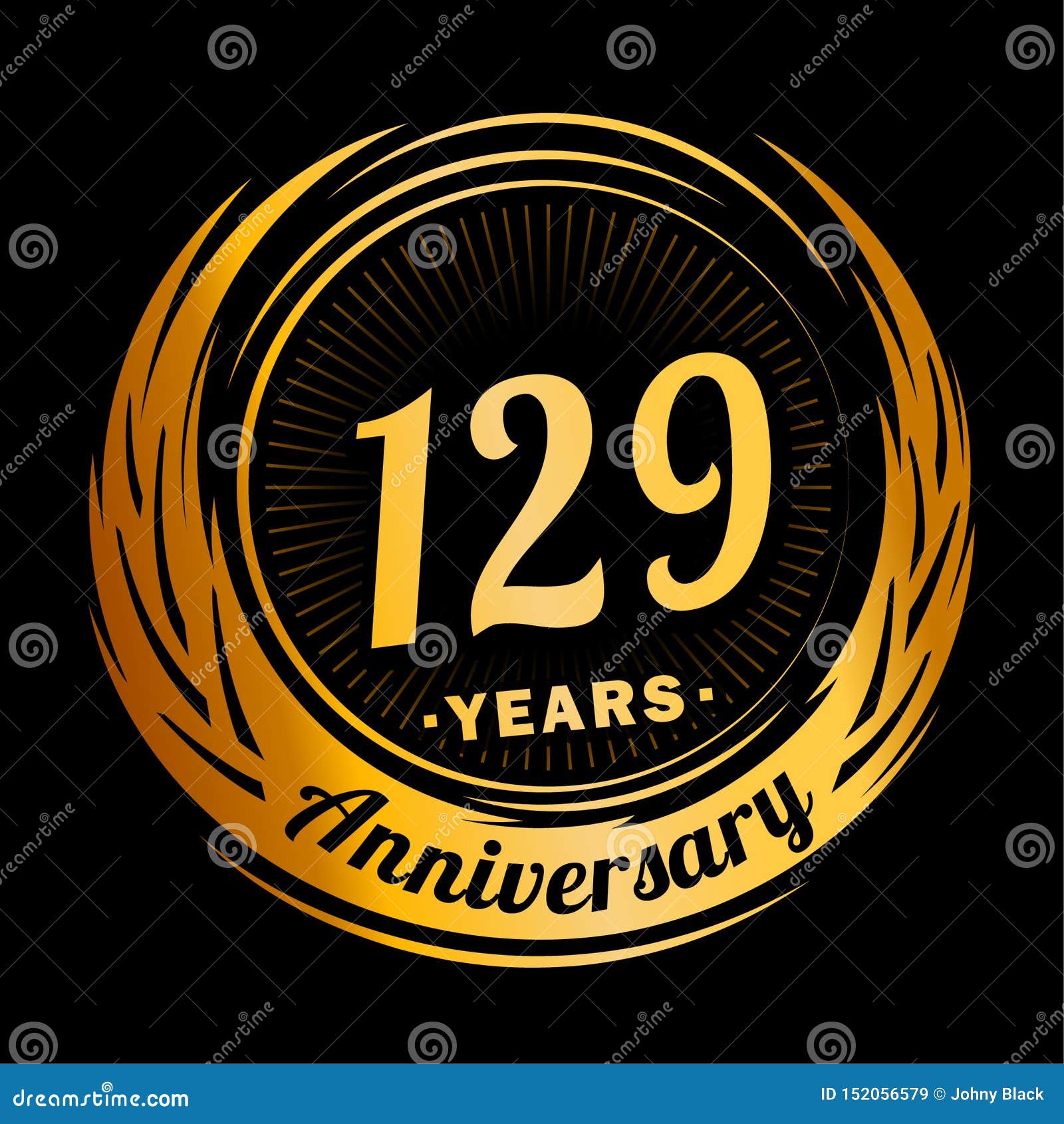 129 Years Anniversary. Elegant Anniversary Design. 129th Logo. Stock ...