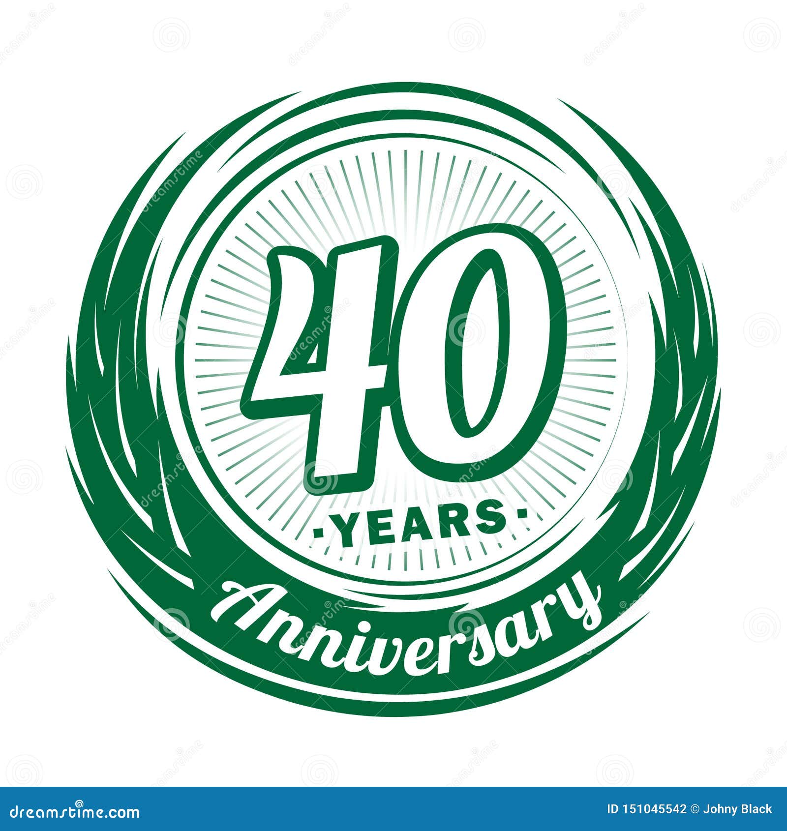 40 Year Anniversary. Elegant Anniversary Design. 40th Logo. Stock ...