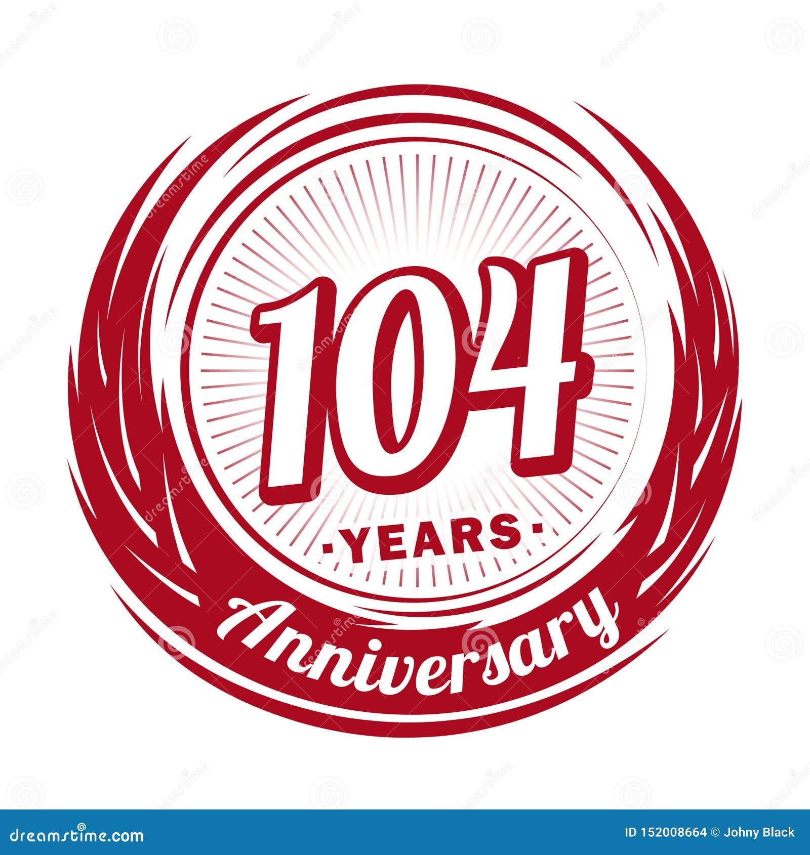 104 Years Anniversary. Elegant Anniversary Design. 104th Logo. Stock ...