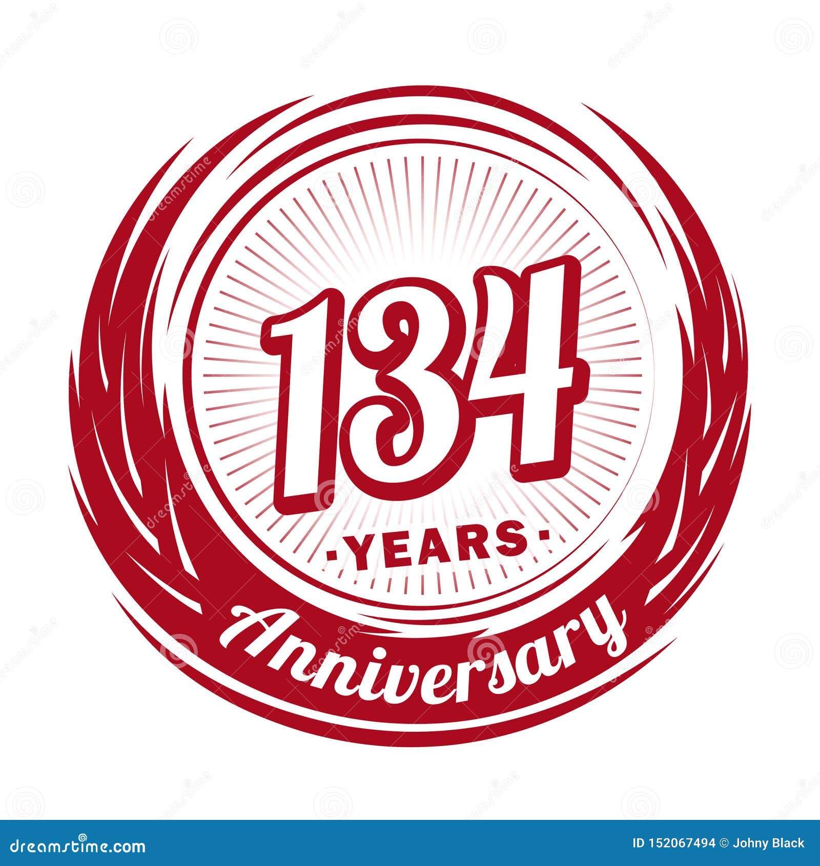 134 Years Anniversary. Elegant Anniversary Design. 134th Logo. Stock ...