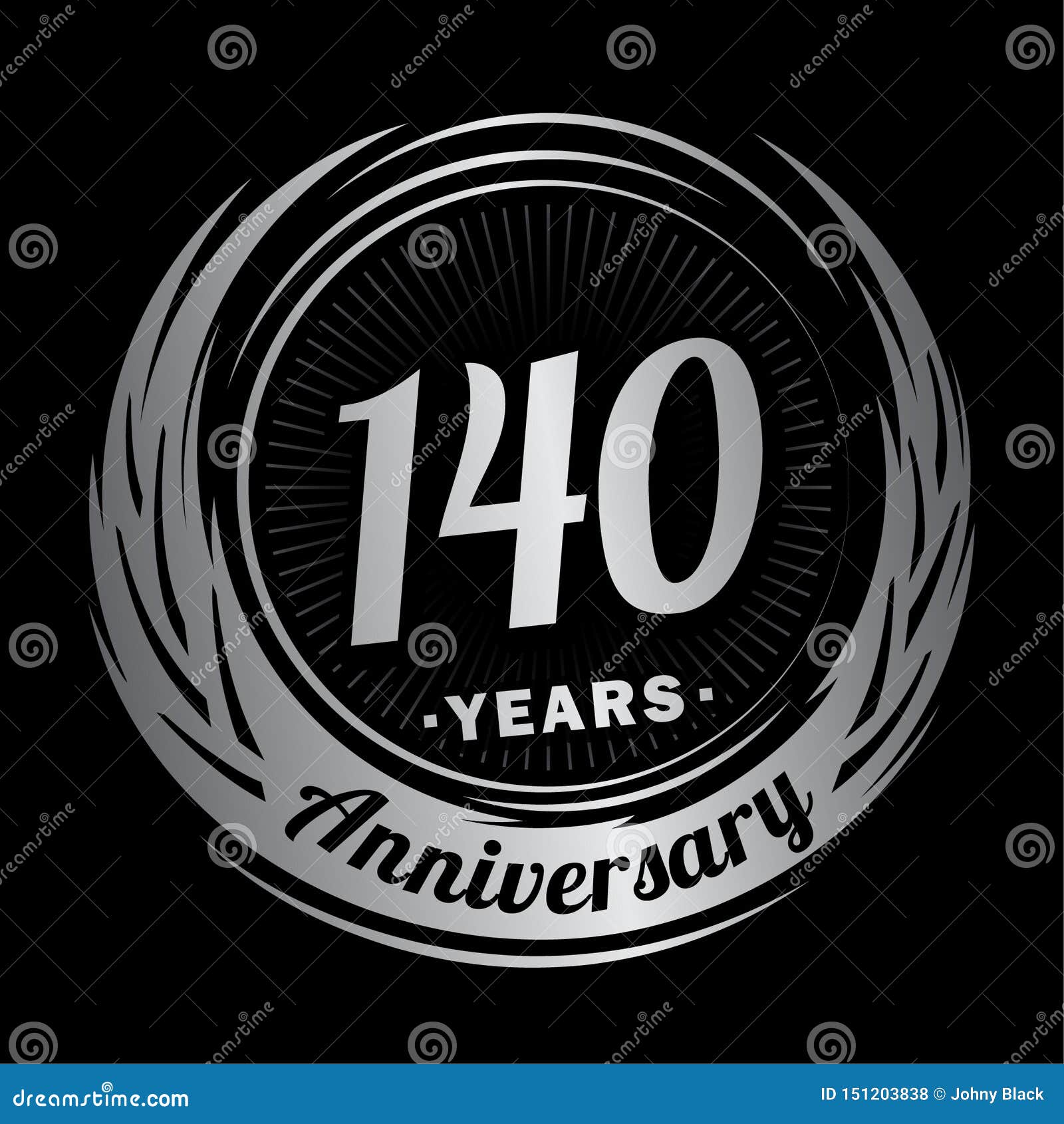 140 Year Anniversary. Elegant Anniversary Design. 140th Logo. Stock ...