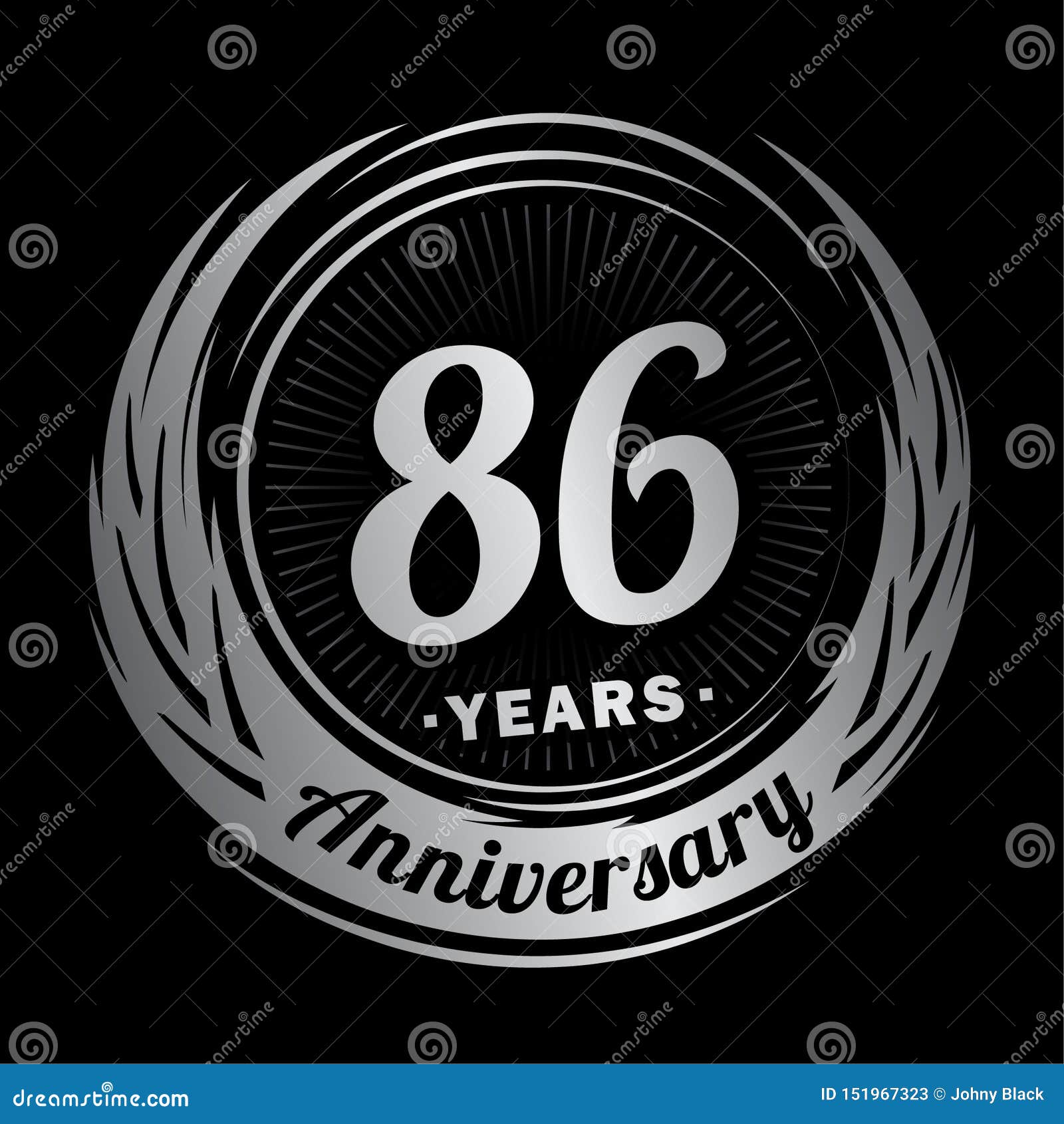 86 Years Anniversary. Elegant Anniversary Design. 86th Logo. Stock ...