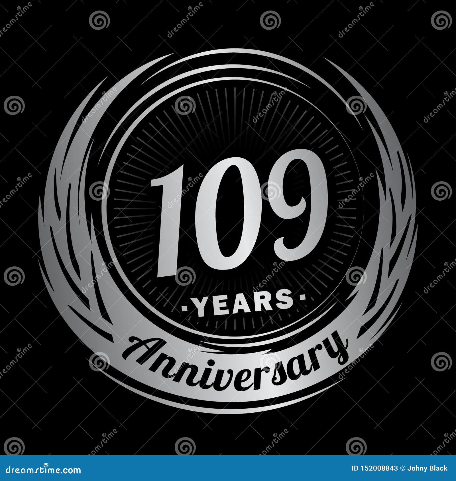 109 Years Anniversary. Elegant Anniversary Design. 109th Logo. Stock ...