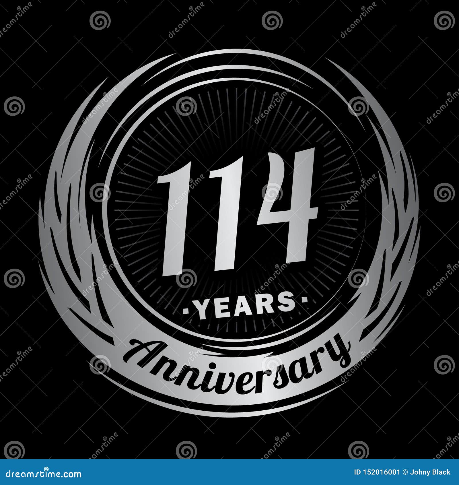 114 Years Anniversary. Elegant Anniversary Design. 114th Logo. Stock ...