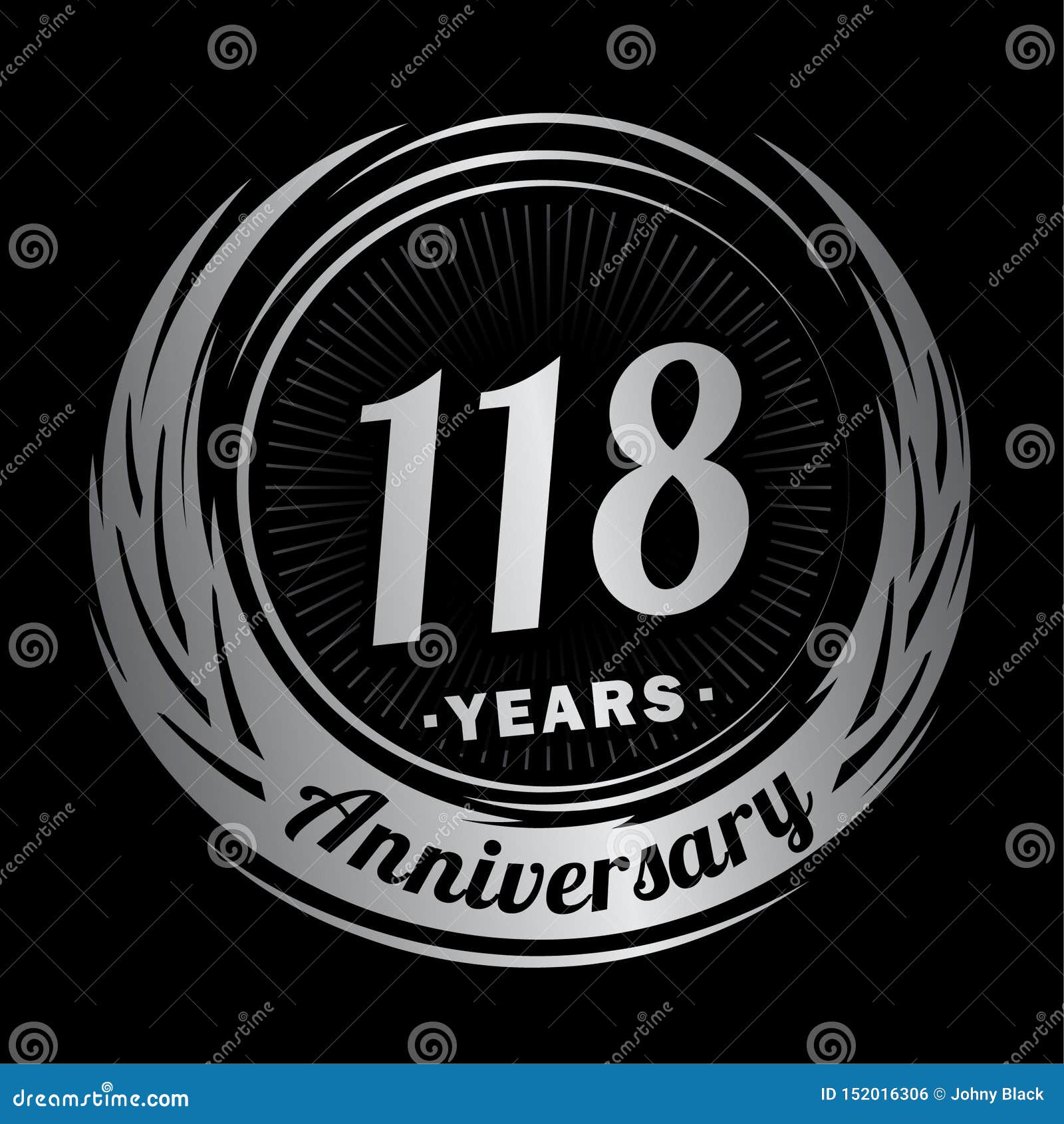 118 Years Anniversary. Elegant Anniversary Design. 118th Logo. Stock ...