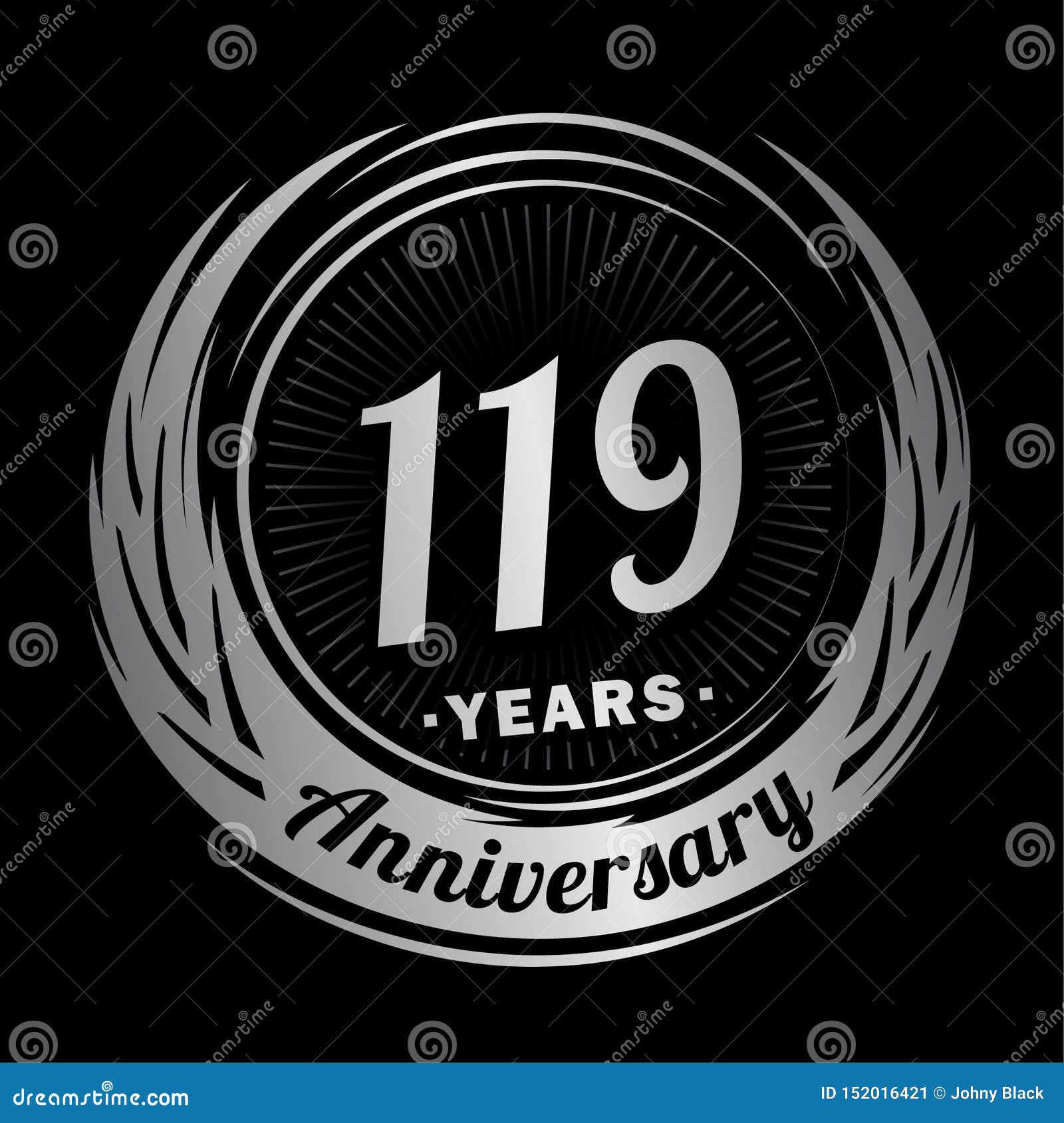 119 Years Anniversary. Elegant Anniversary Design. 119th Logo. Stock ...