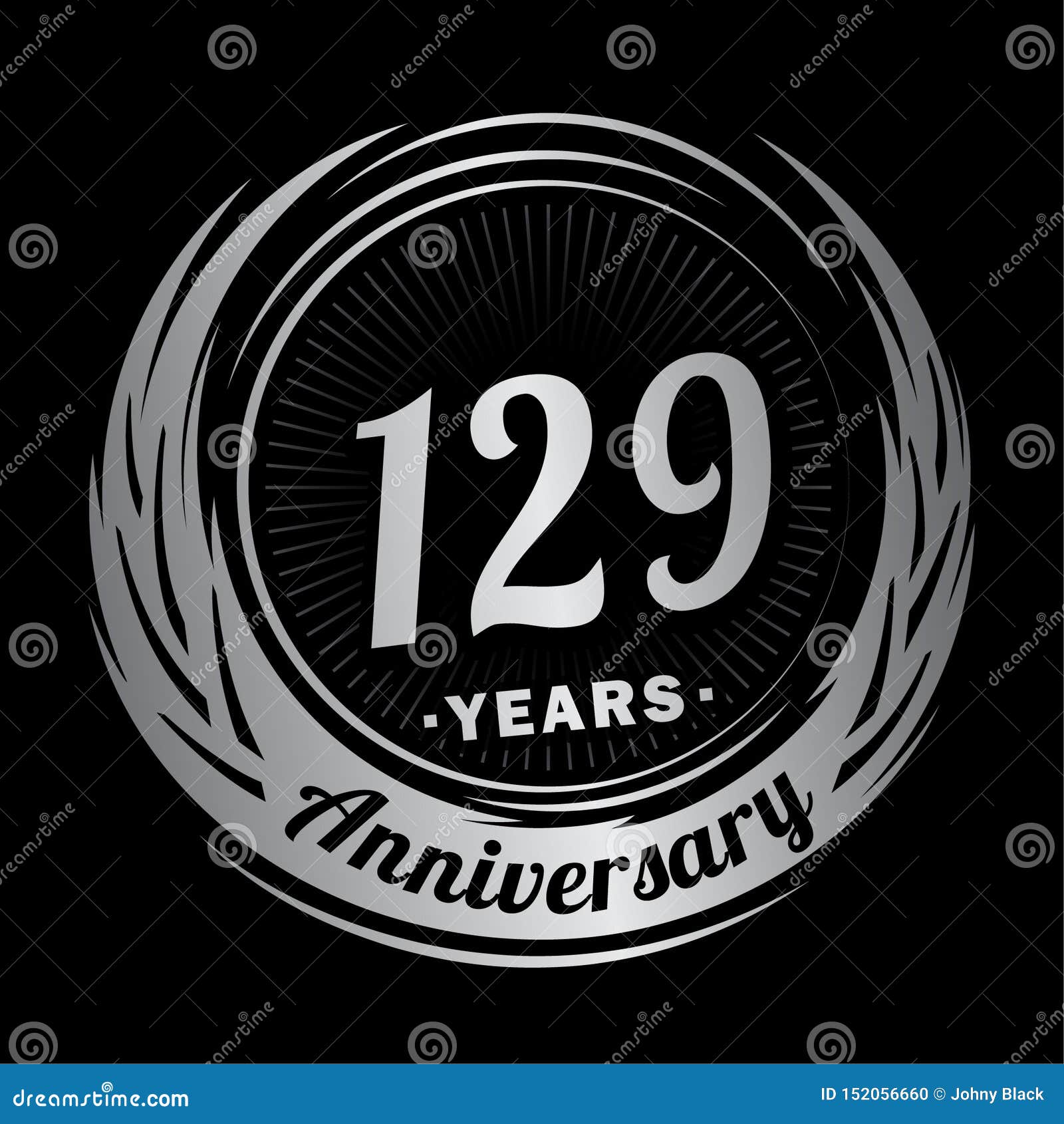 129 Years Anniversary. Elegant Anniversary Design. 129th Logo. Stock ...