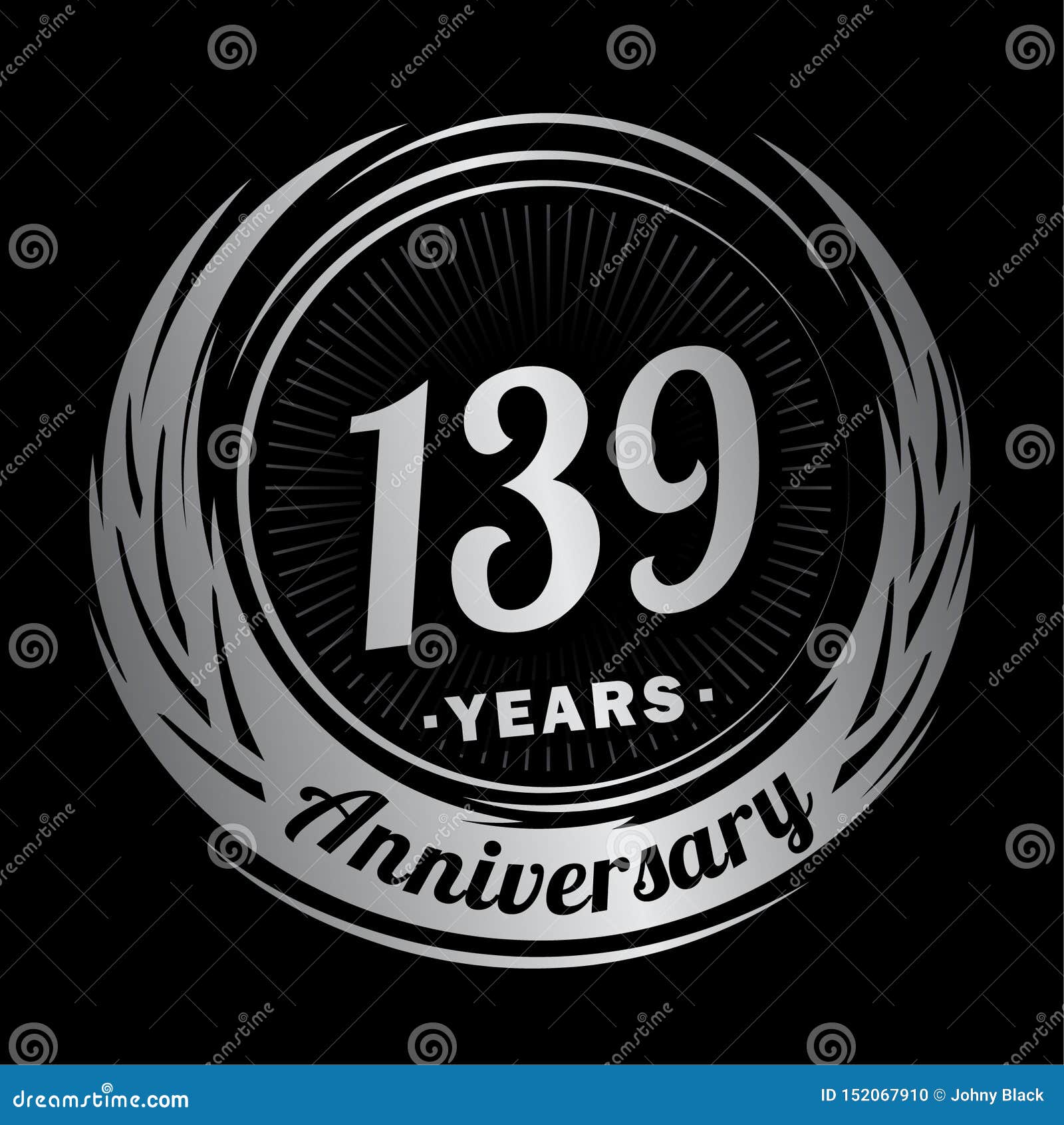 139 Years Anniversary. Elegant Anniversary Design. 139th Logo. Stock ...