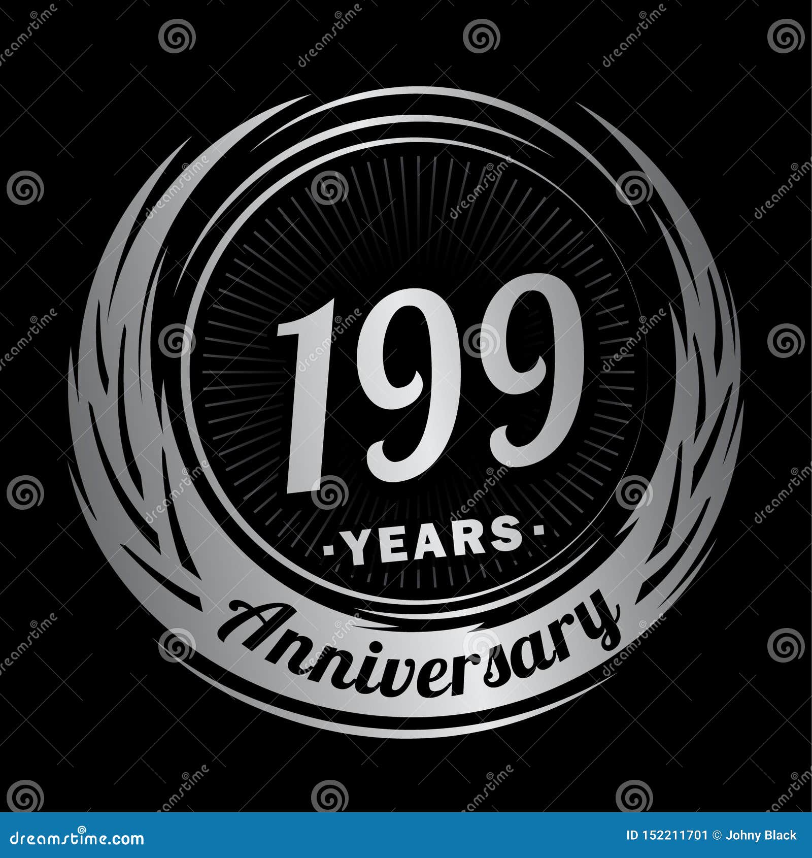 199 Years Anniversary. Elegant Anniversary Design. 199th Logo. Stock ...