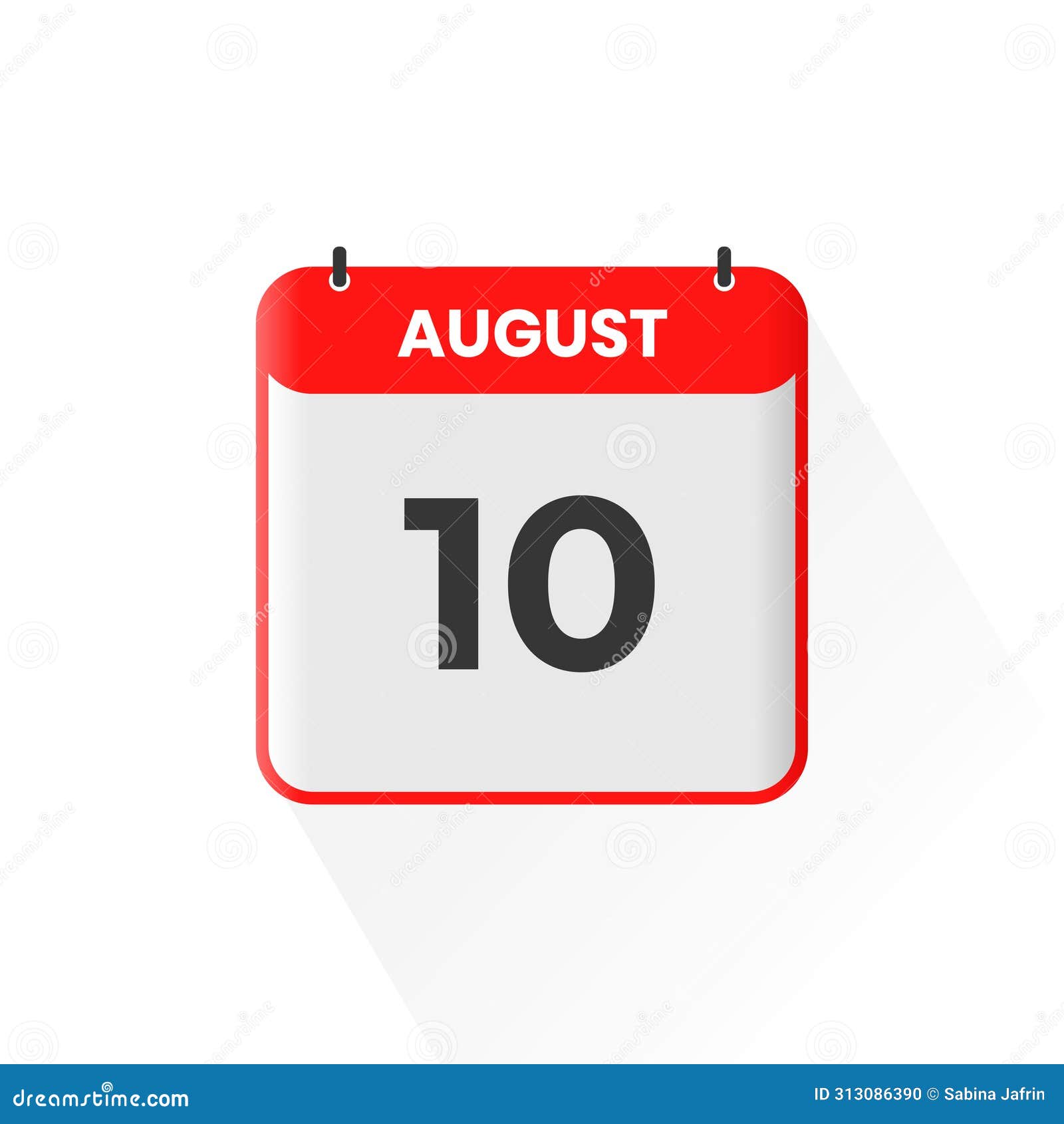 10th August Calendar Icon. August 10 Calendar Date Month Icon Vector ...