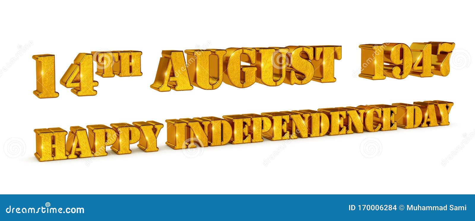 14th August 1947 Happy Independence Day 3d Render - Illustration Stock ...