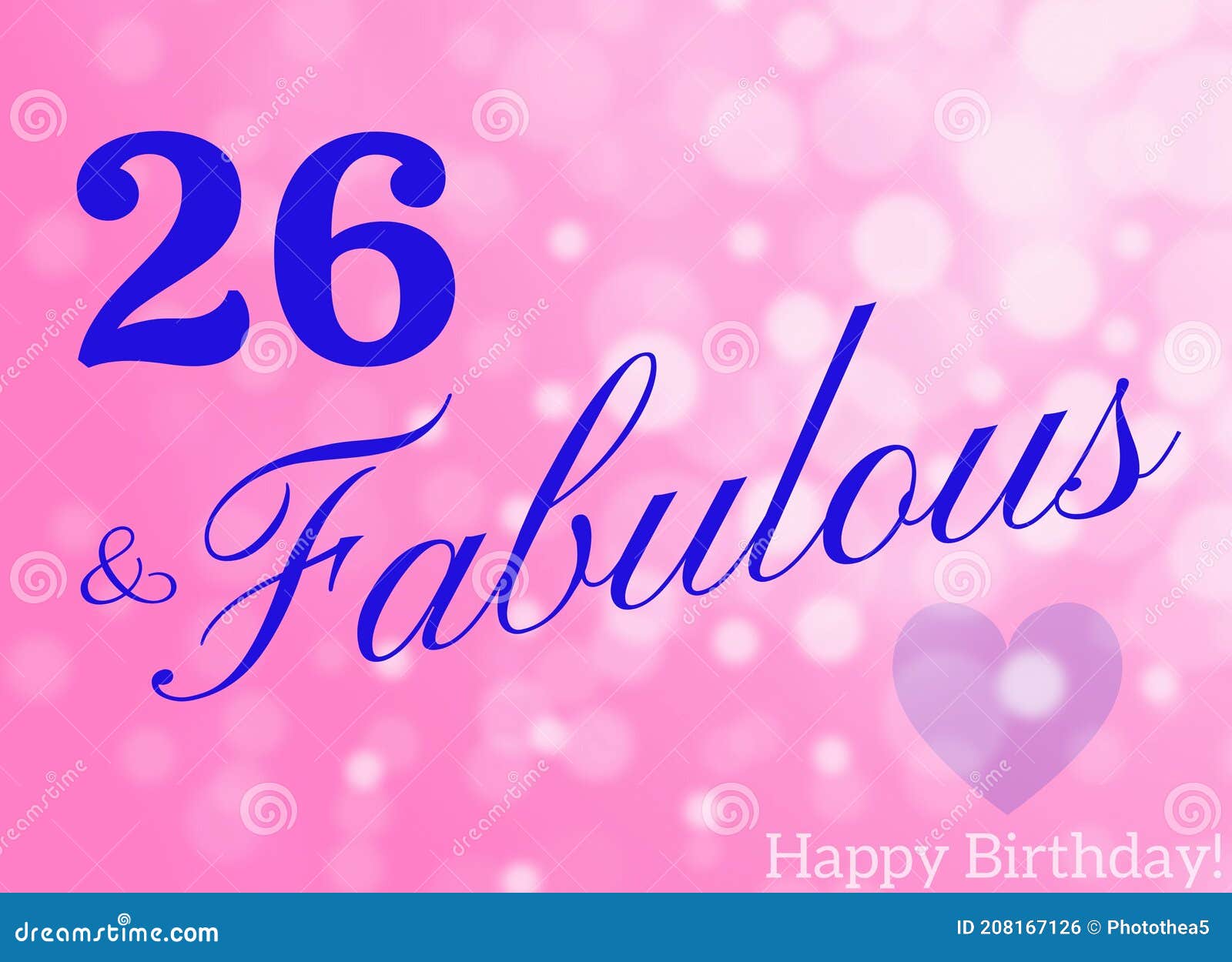 26th birthday card wishes stock illustration. Illustration of ...