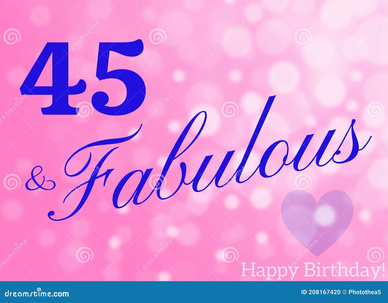 45th birthday card wishes stock illustration. Illustration of light ...