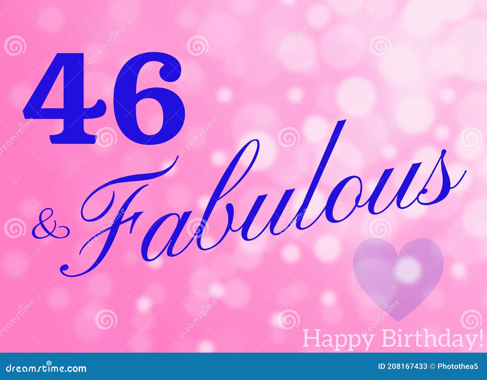 46th birthday card wishes stock illustration. Illustration of paper ...