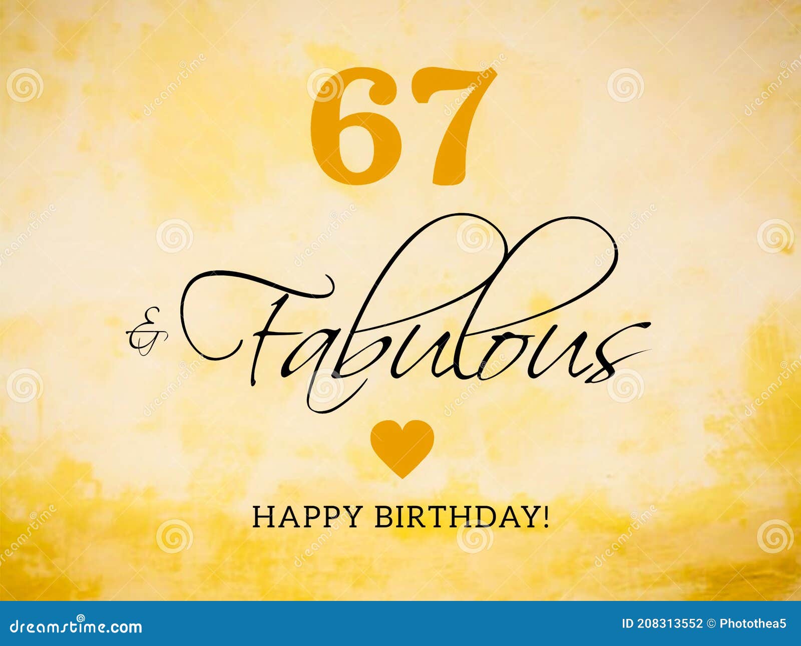 67th Birthday Card Wishes Illustration Stock Illustration