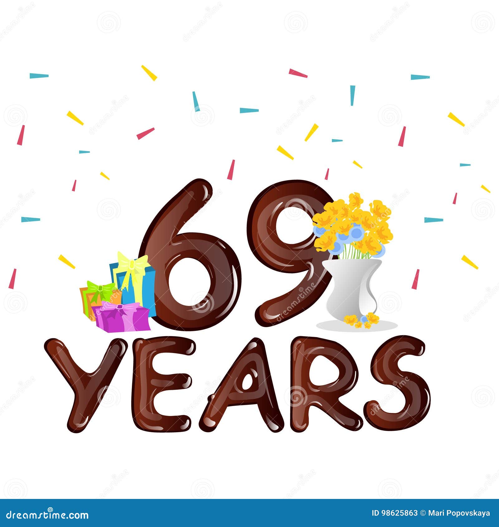 69 Th Birthday Celebration Greeting Card Stock Vector - Illustration of ...