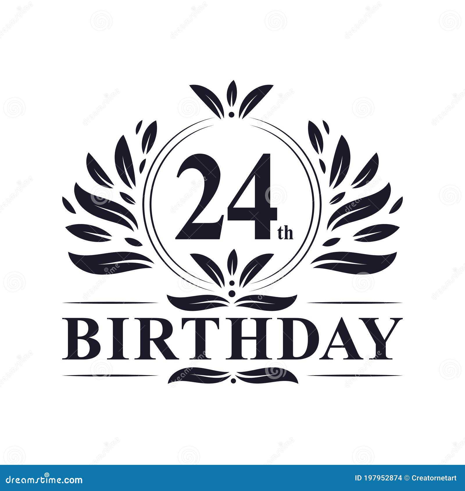 24 Years Birthday Logo, 24th Birthday Celebration Stock Vector ...
