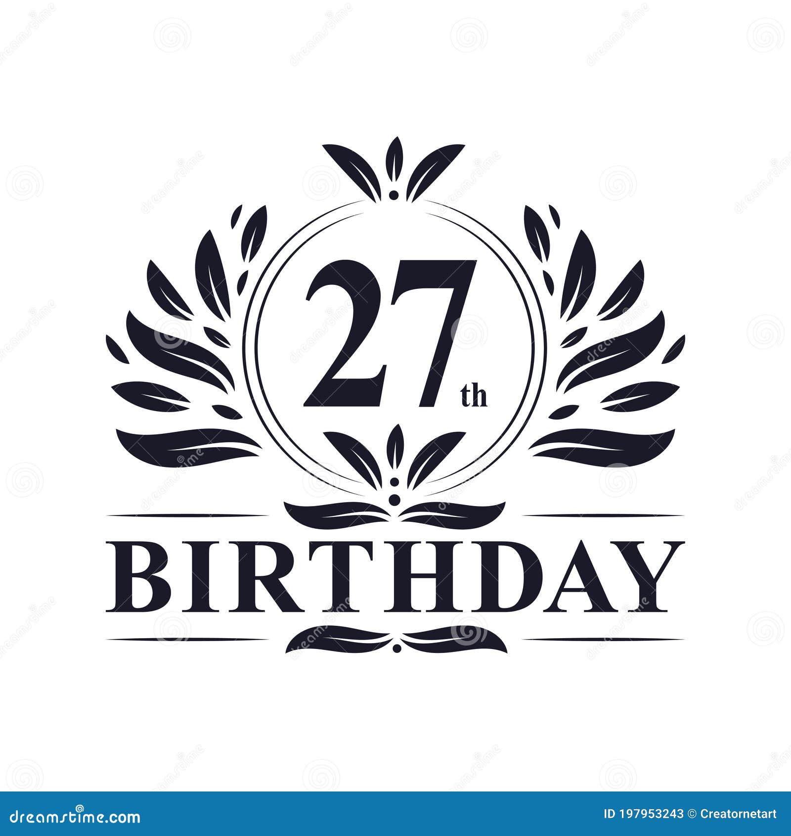 27 Years Birthday Logo, 27th Birthday Celebration Stock Vector ...