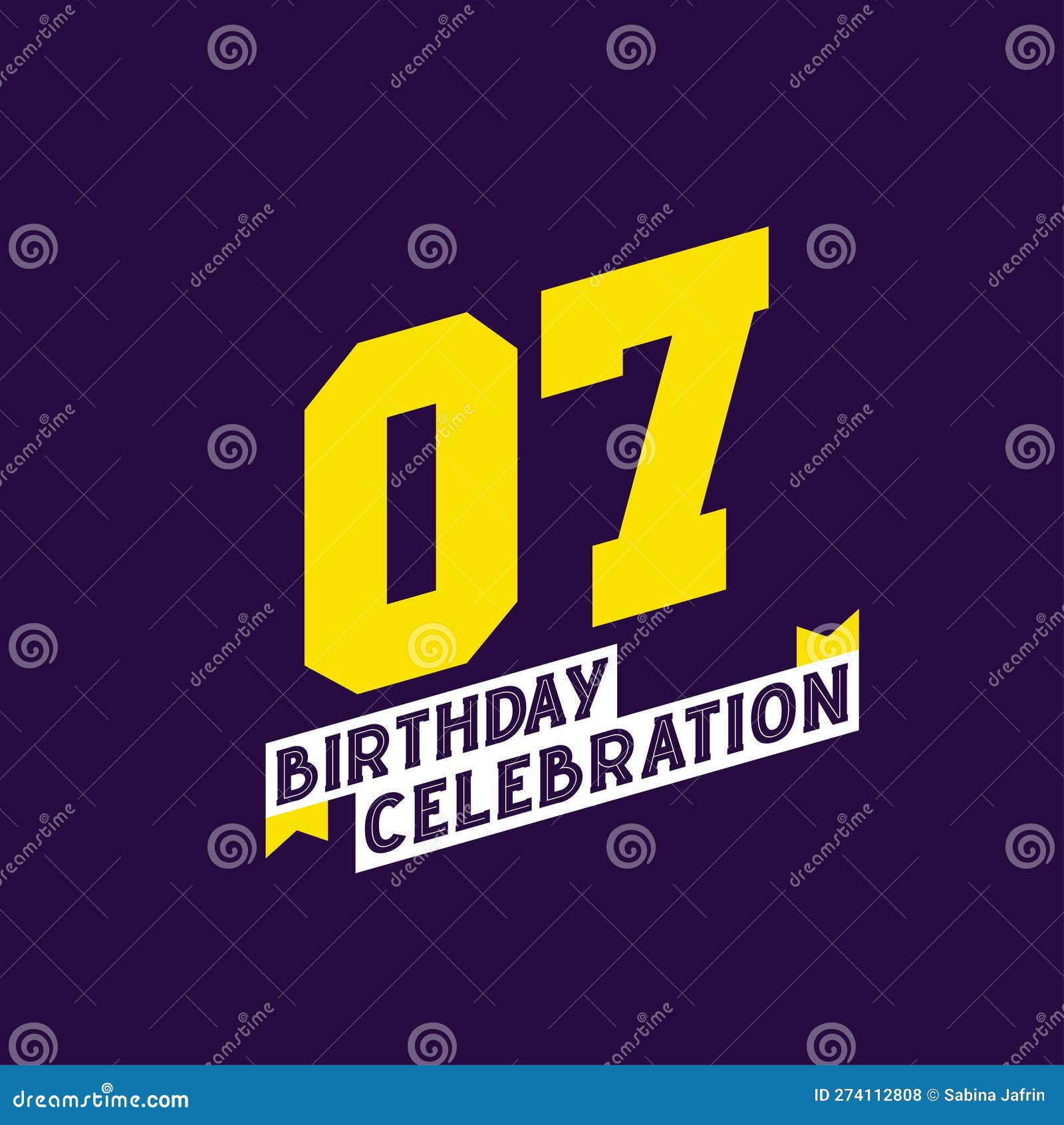 7th Birthday Celebration Vector Design, 7 Years Birthday Stock Vector ...