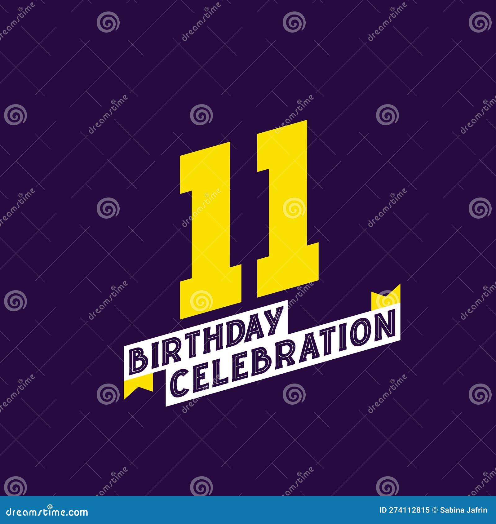 11th Birthday Celebration Vector Design, 11 Years Birthday Stock Vector ...