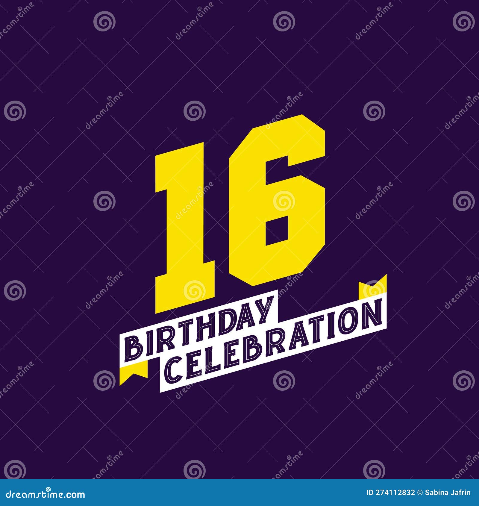 16th Birthday Celebration Vector Design, 16 Years Birthday Stock Vector ...