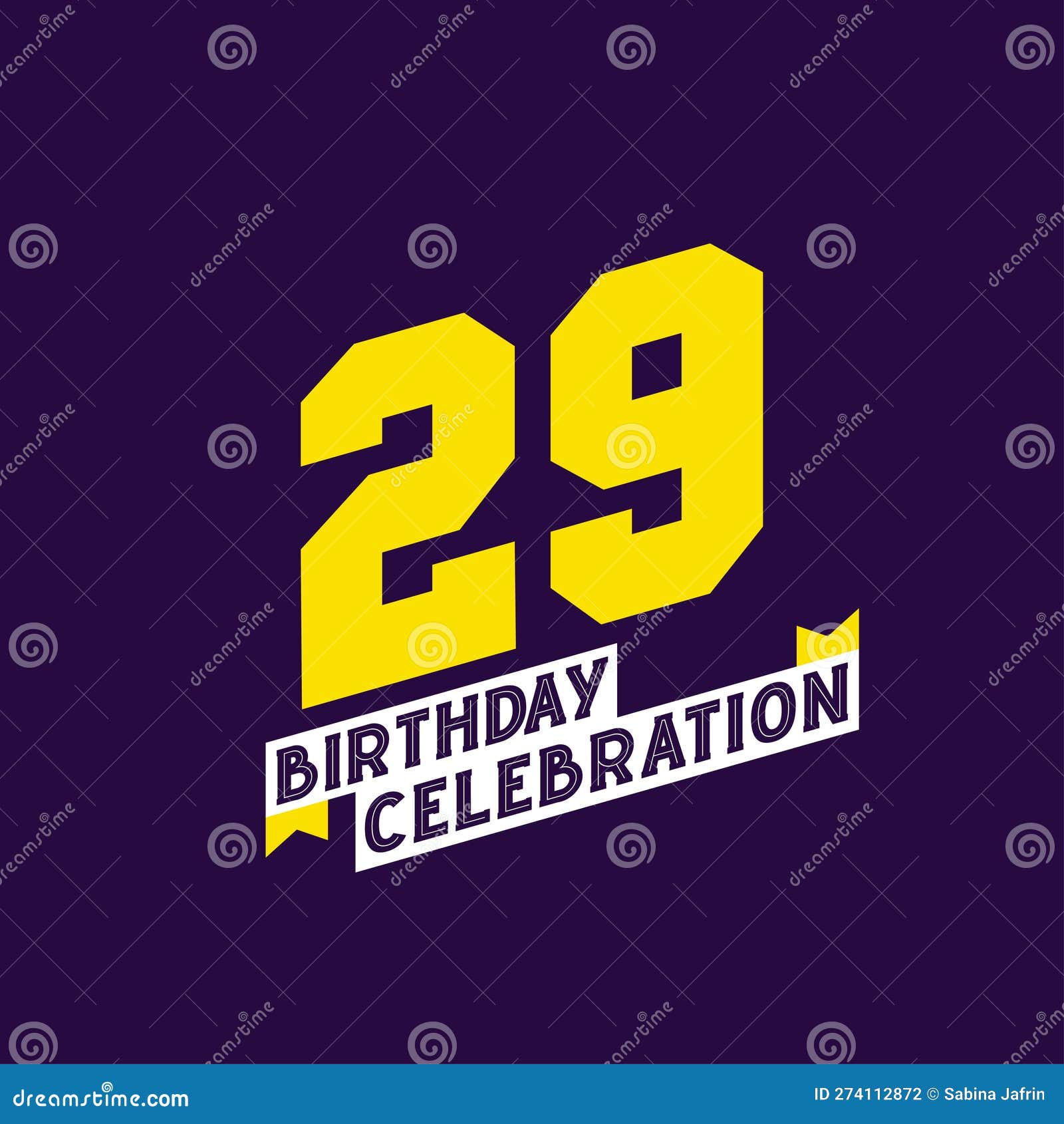 29th Birthday Celebration Vector Design, 29 Years Birthday Stock Vector ...