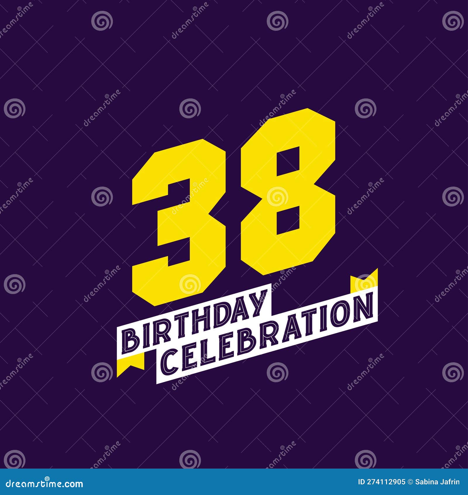 38th Birthday Celebration Vector Design, 38 Years Birthday Stock Vector ...