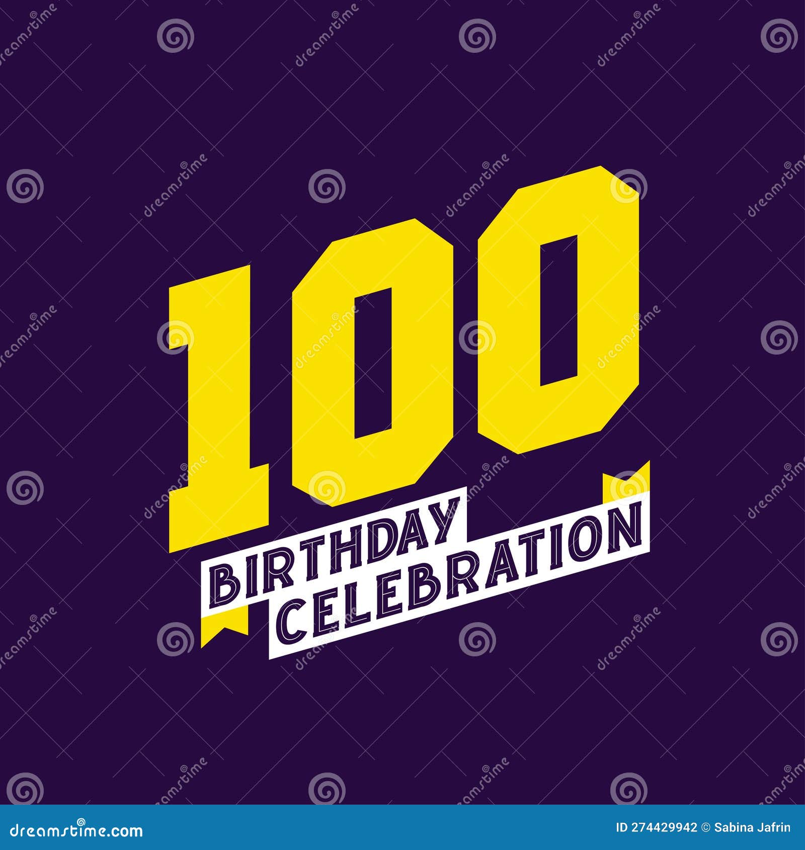 100th Birthday Celebration Vector Design, 100 Years Birthday Stock ...