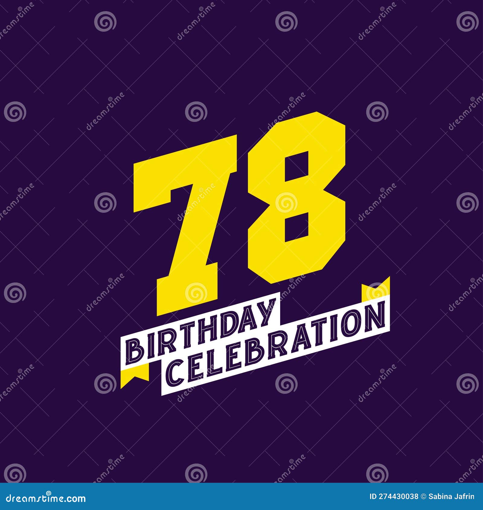 78th Birthday Celebration Vector Design, 78 Years Birthday Stock Vector ...