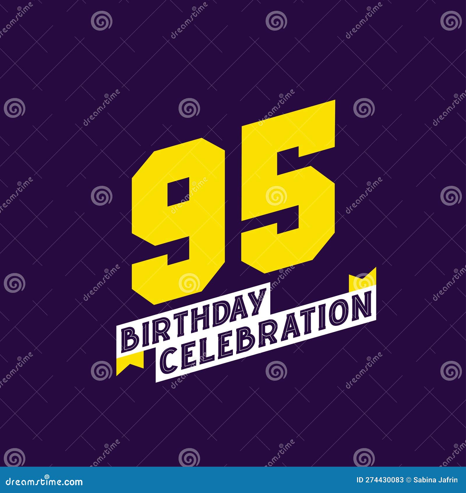 95th Birthday Celebration Vector Design, 95 Years Birthday Stock Vector ...