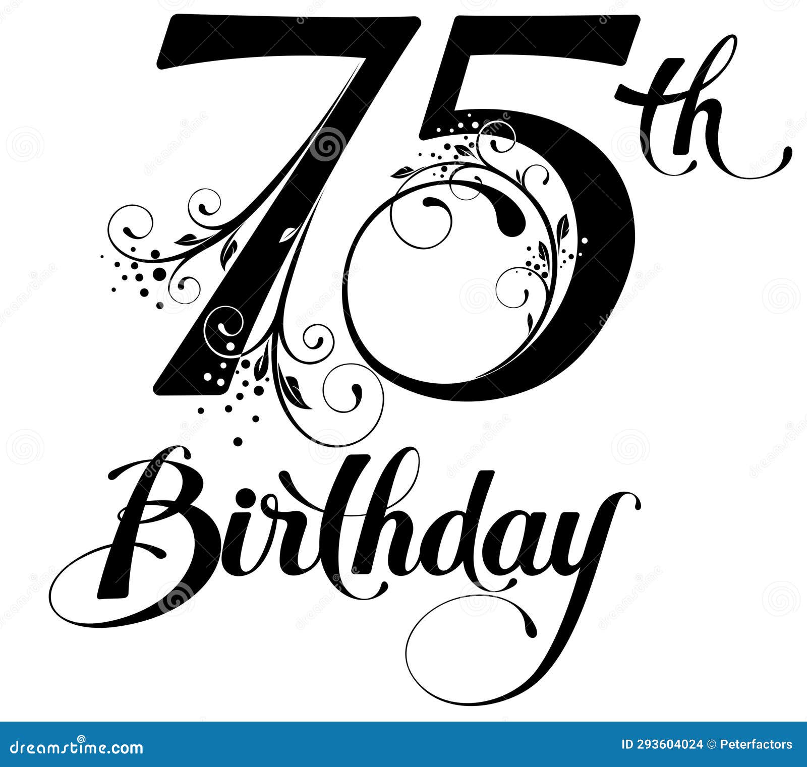 Happy 75th Birthday Clip Art Happy 75th Birthday Stock Vector