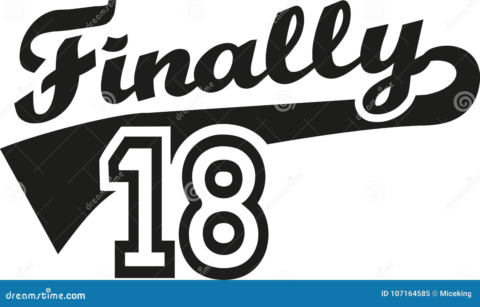 18th birthday - Finally 18 stock vector. Illustration of pictogram ...