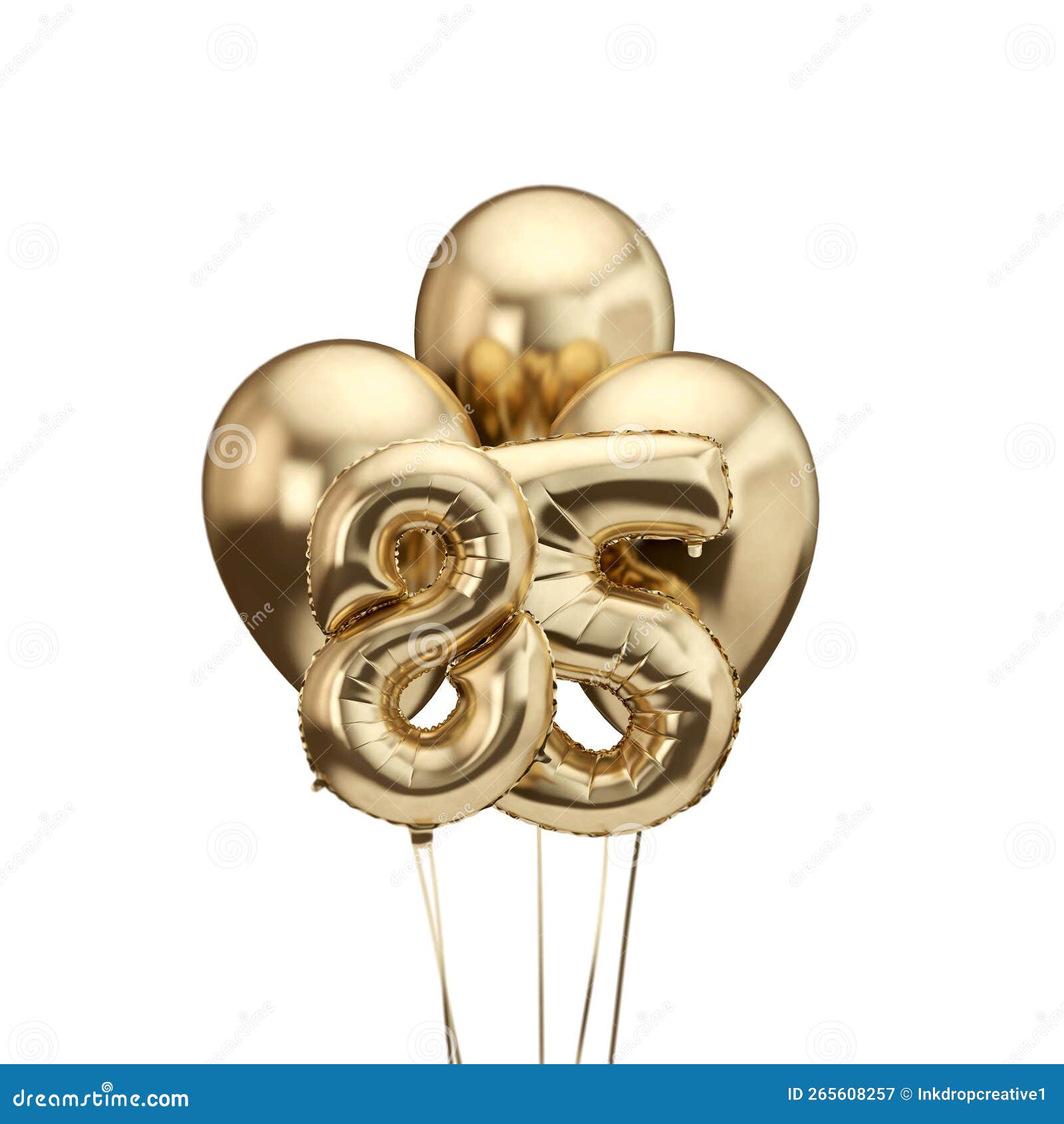 85th Birthday Gold Foil Bunch of Balloons. Happy Birthday Stock ...