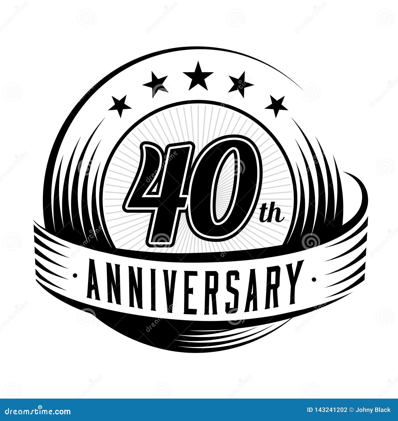 40 Years Anniversary Design Template. 40th Anniversary Celebrating Logo ...