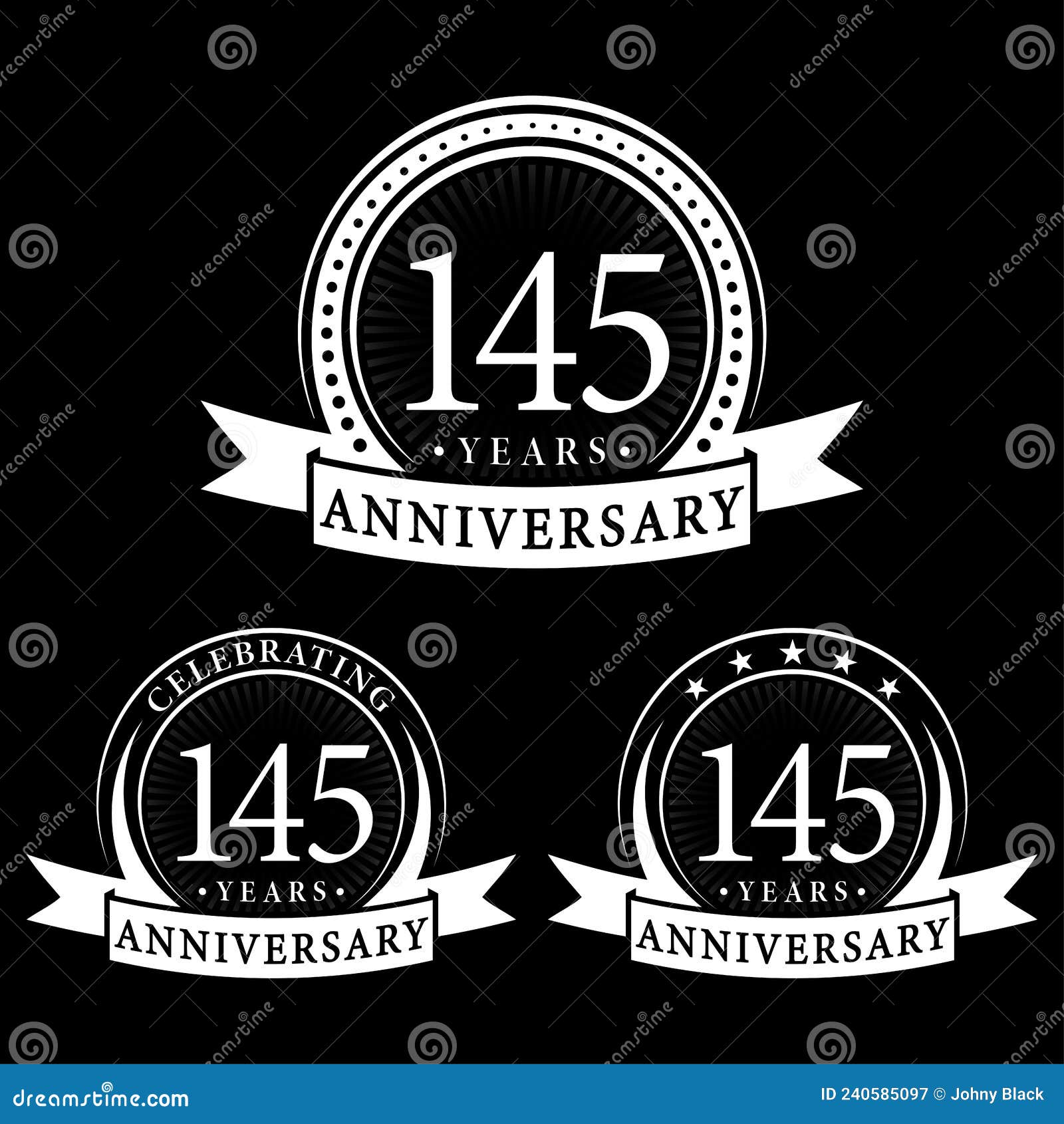 145 Years Anniversary Celebration Logotype. 145th Anniversary Logo ...